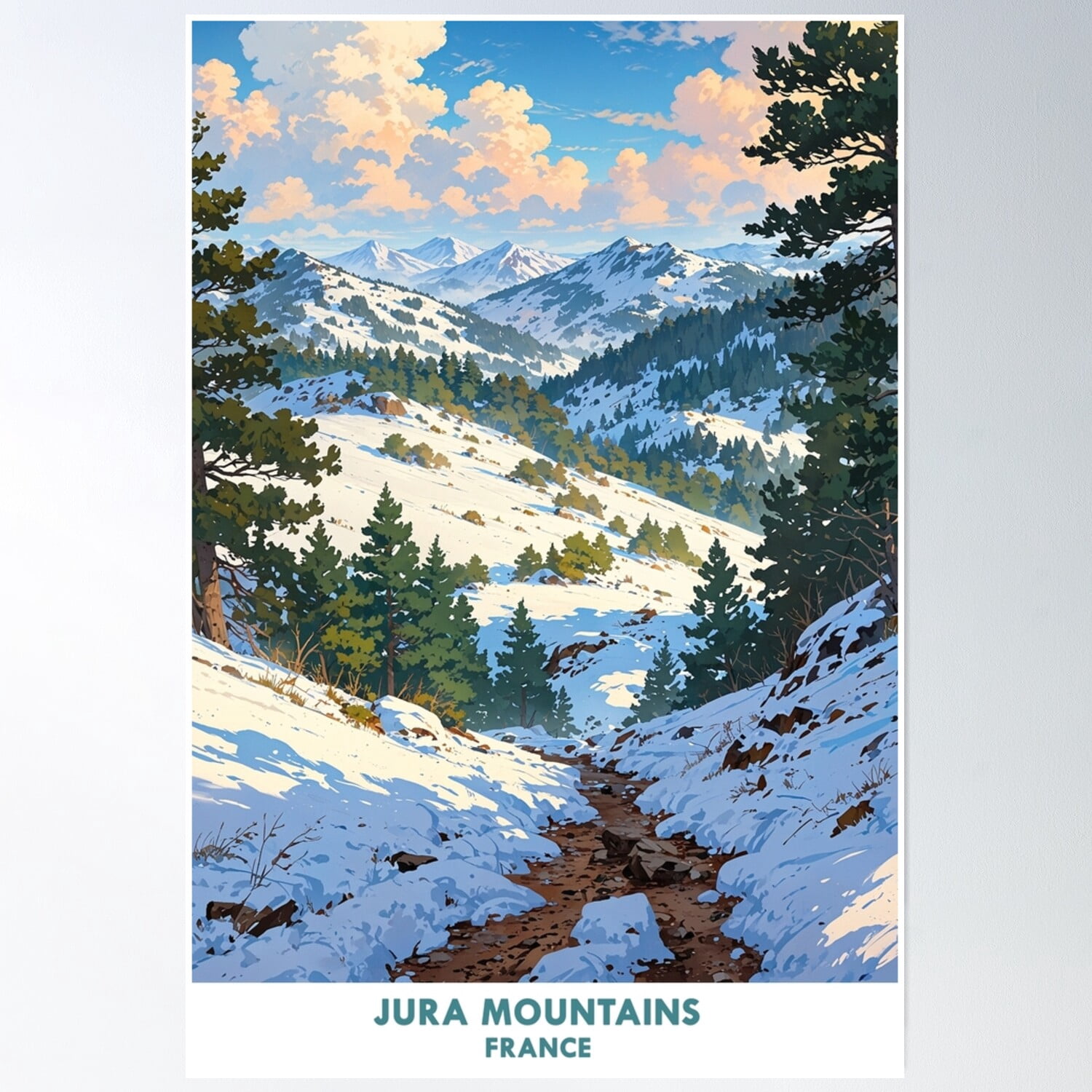 Jura Mountains, France Poster Wall Art, Modern Wall Decor, 8x12 ...