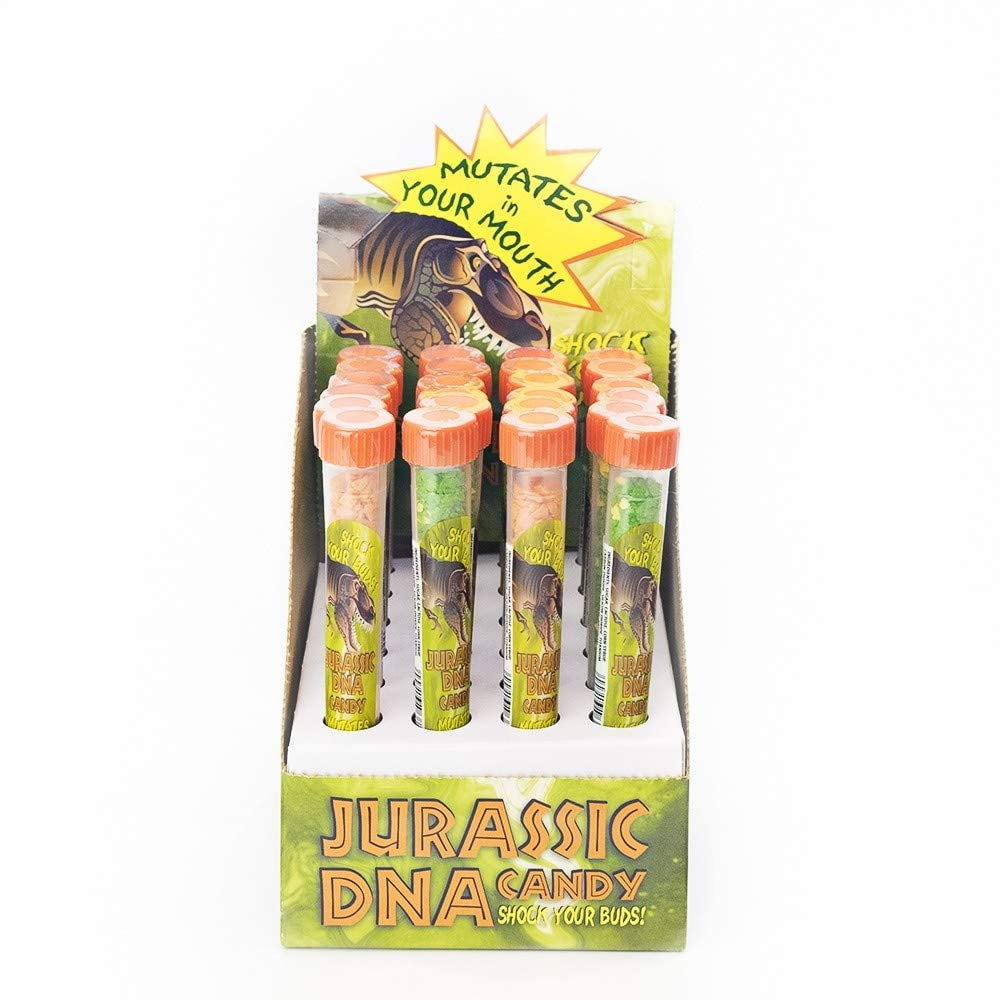 Jurassic Dinosaur DNA Rocks Candy Test Tubes - 24 Count Display Box ...