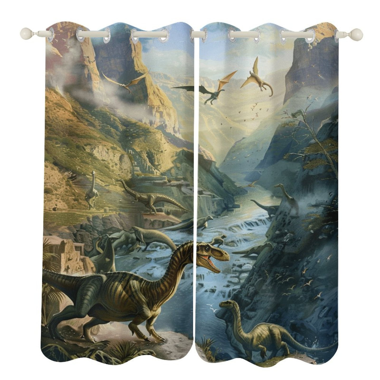 Jurassic Dinosaur Modern Window for Living Room Curtains for Child Bedroom Kitchen Decor Blinds ...