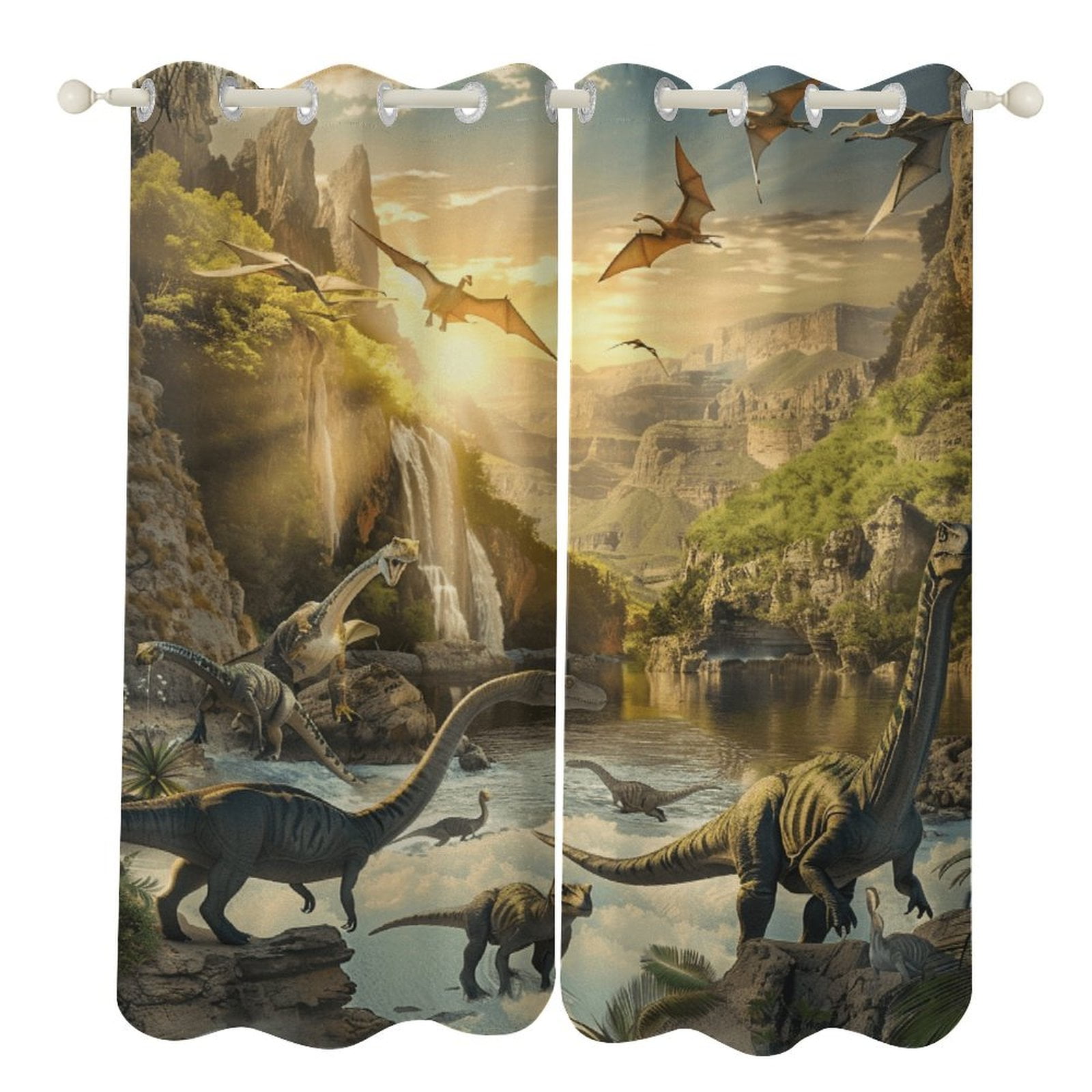 Jurassic Dinosaur Modern Window for Living Room Curtains for Child Bedroom Kitchen Decor Blinds ...