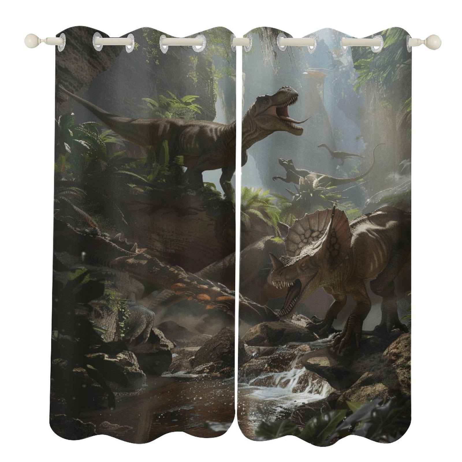 Jurassic Dinosaur Modern Window for Living Room Curtains for Child Bedroom Kitchen Decor Blinds ...