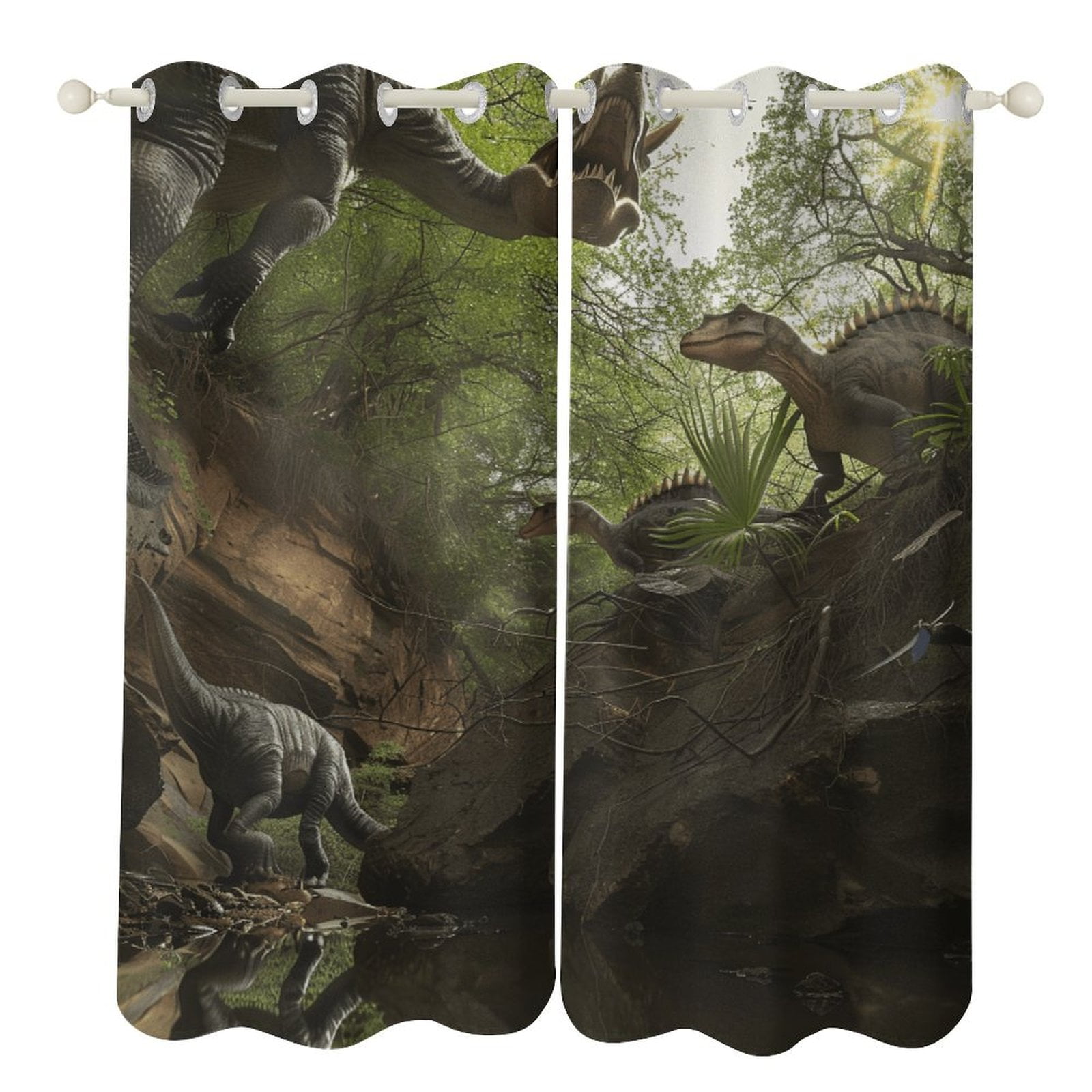 Jurassic Dinosaur Modern Window for Living Room Curtains for Child Bedroom Kitchen Decor Blinds ...