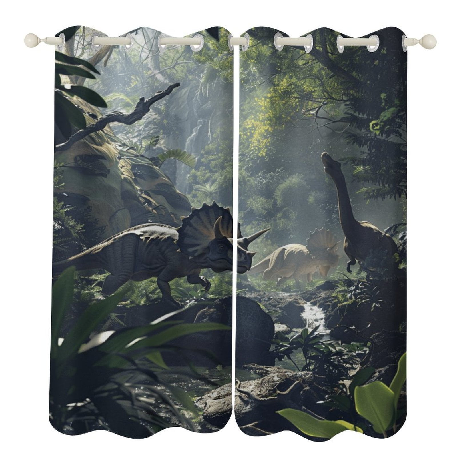 Jurassic Dinosaur Modern Window for Living Room Curtains for Child Bedroom Kitchen Decor Blinds ...