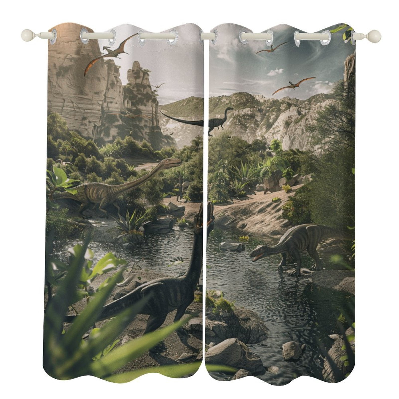 Jurassic Dinosaur Modern Window for Living Room Curtains for Child Bedroom Kitchen Decor Blinds ...