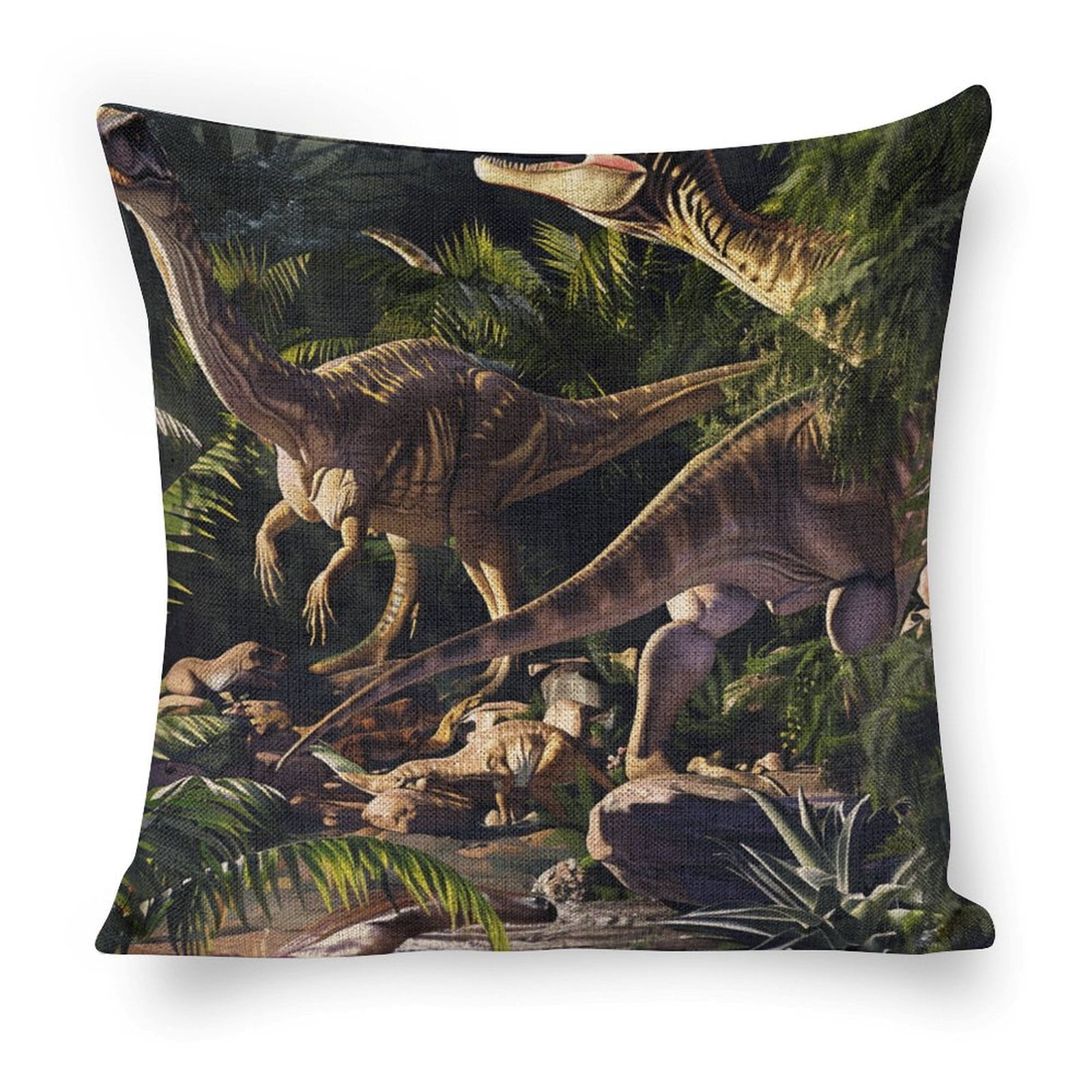 Jurassic Dinosaur Outdoor Decorative Square Linen Cushion Cover for 18 ...