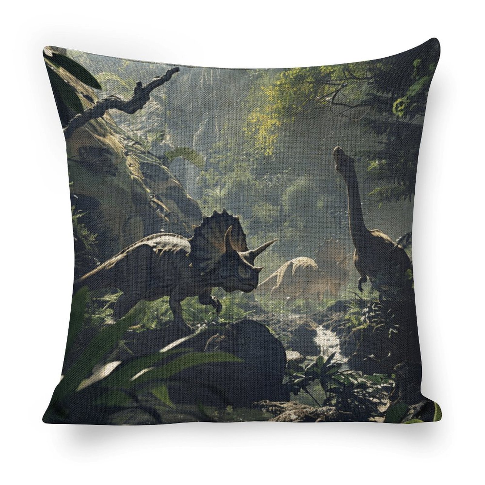 Jurassic Dinosaur Outdoor Decorative Square Linen Cushion Cover for 18 ...