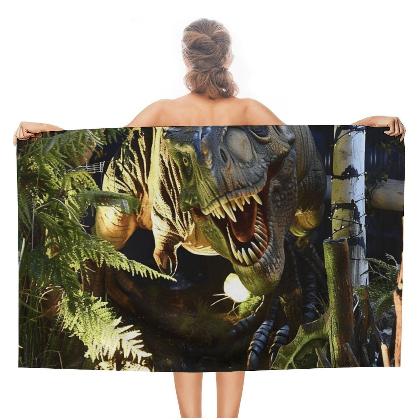 Jurassic Dinosaur Oversized -Washed Lightweight Quick Dry Beach Towels ...