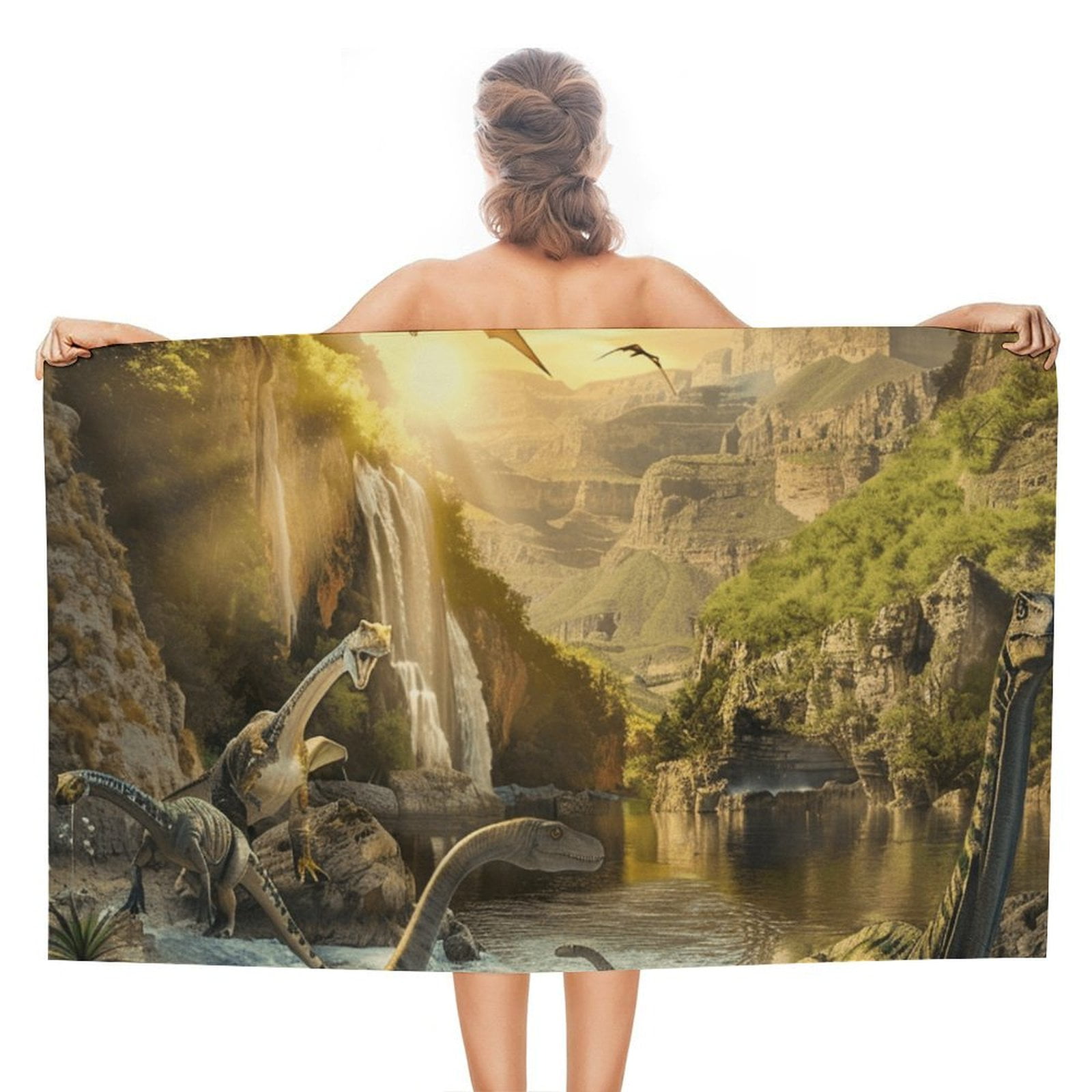 Jurassic Dinosaur Oversized -Washed Lightweight Quick Dry Beach Towels ...