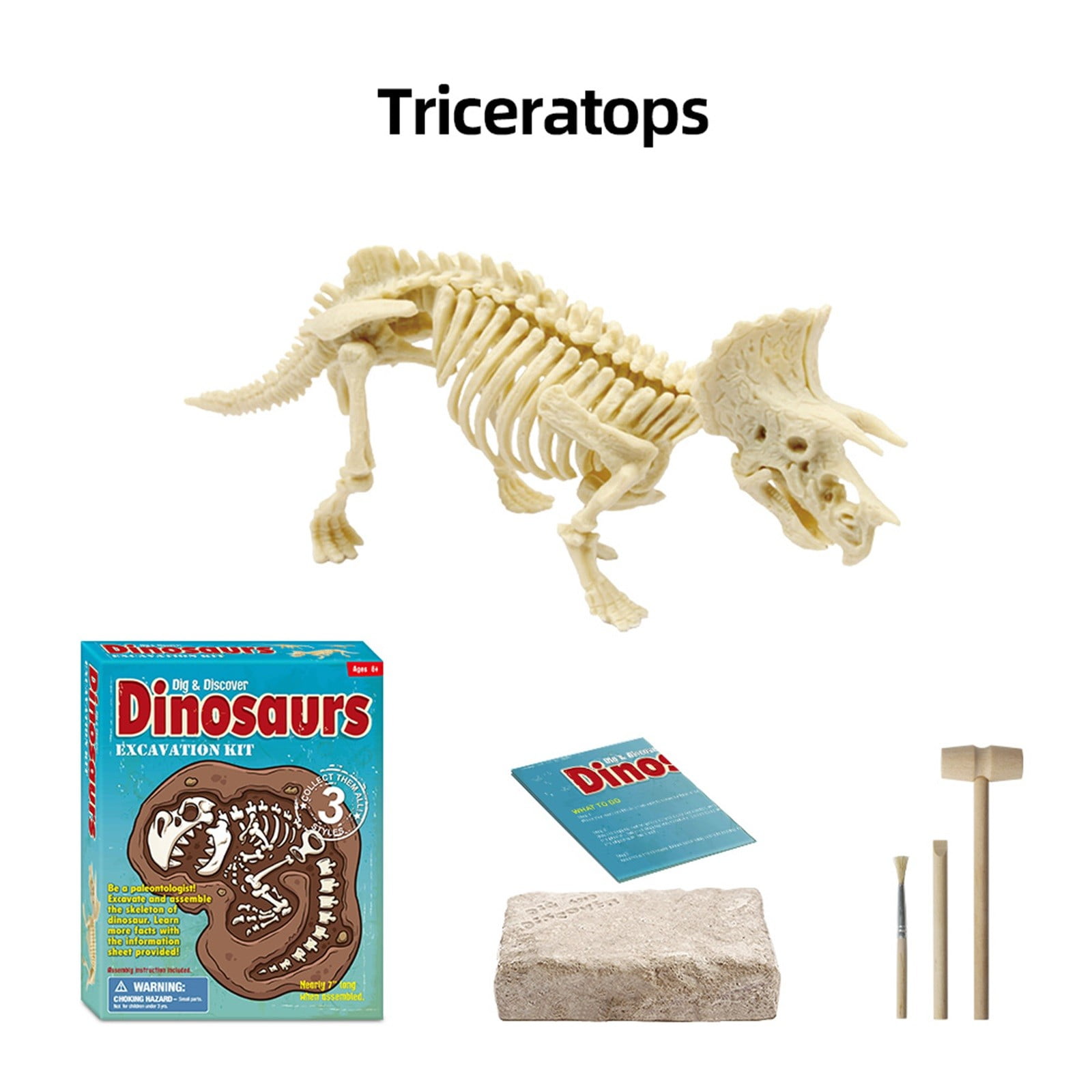 Jurassic Dinosaur Skeleton Dig Kit, Dinosaur Fossil Excavation Model ...