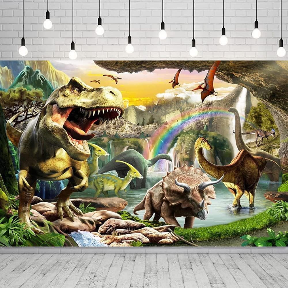 Jurassic Dinosaur Themd Happy Birthday Backgroud Banner Dinosaur ...