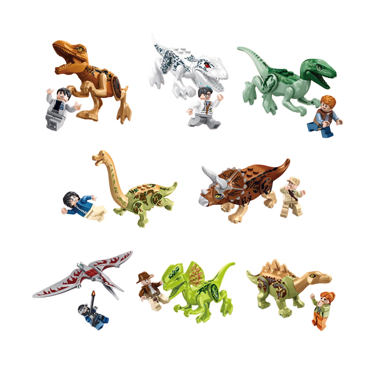 Jurassic Dinosaur World Building Blocks Set, 205Pcs Dinosaur Building ...