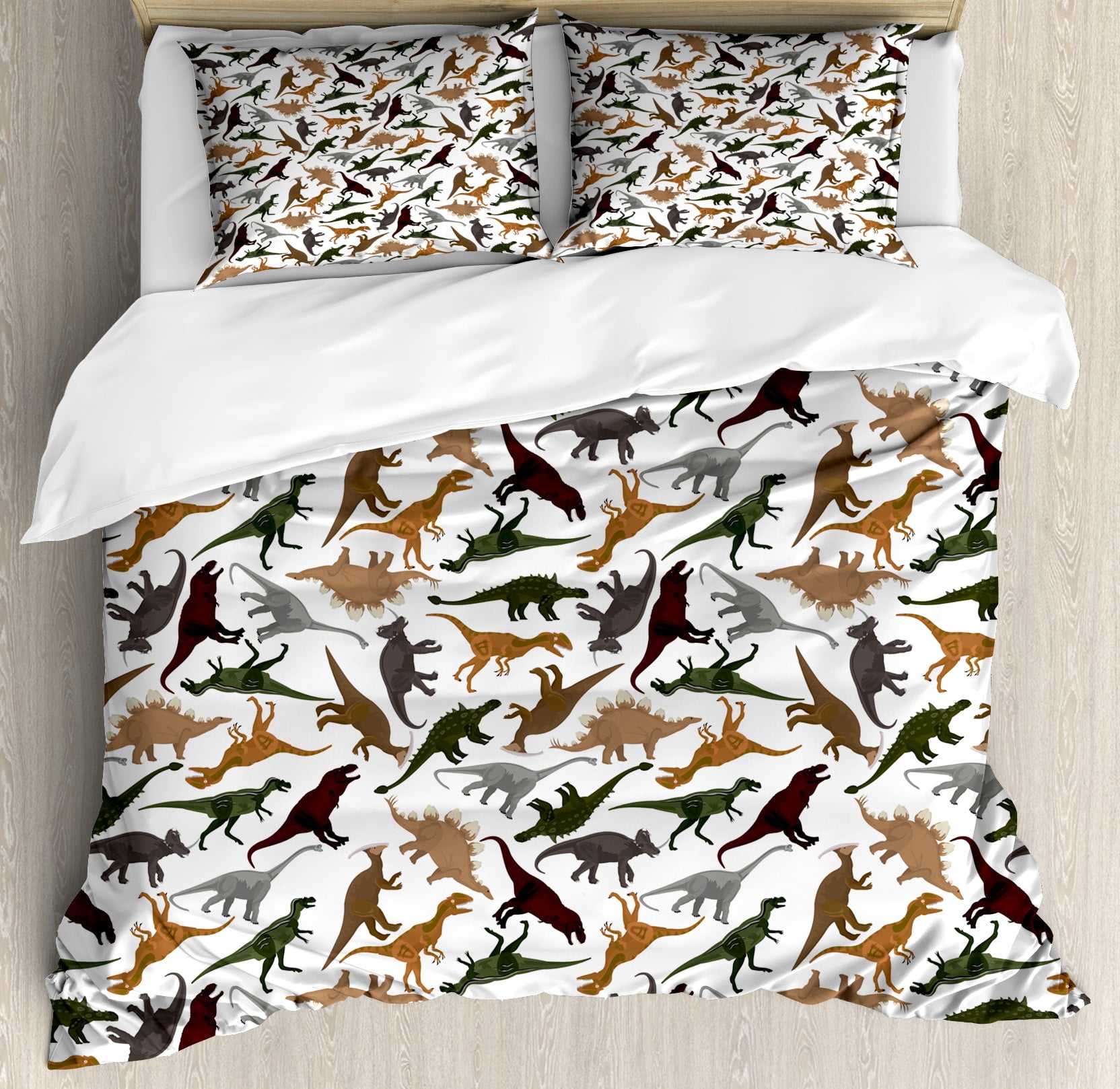 Jurassic Duvet Cover Set, Pattern Dinosaurs Enormous Museum History ...