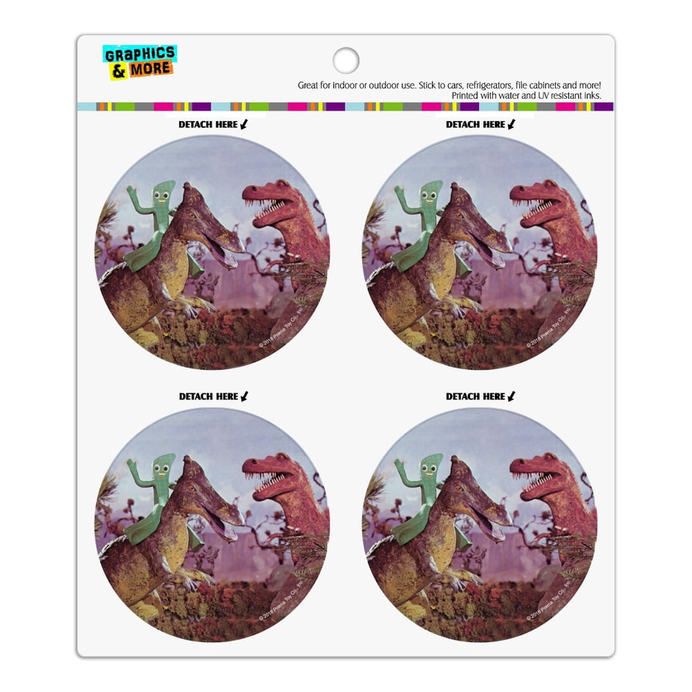 Jurassic Gumby Riding Dinosaur T-Rex Refrigerator Fridge Locker Vinyl ...