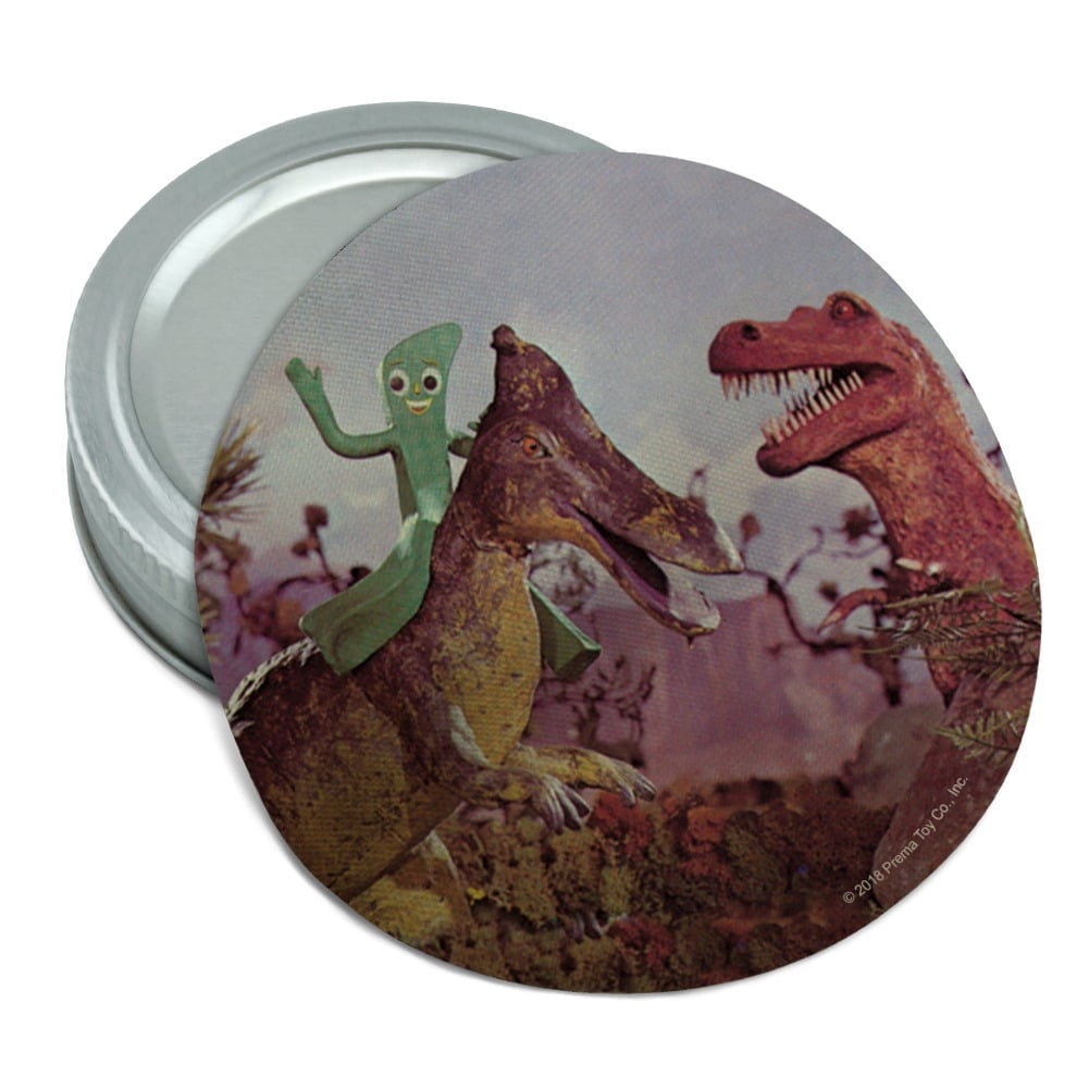 Jurassic Gumby Riding Dinosaur T-Rex Round Rubber Non-Slip Jar Gripper ...