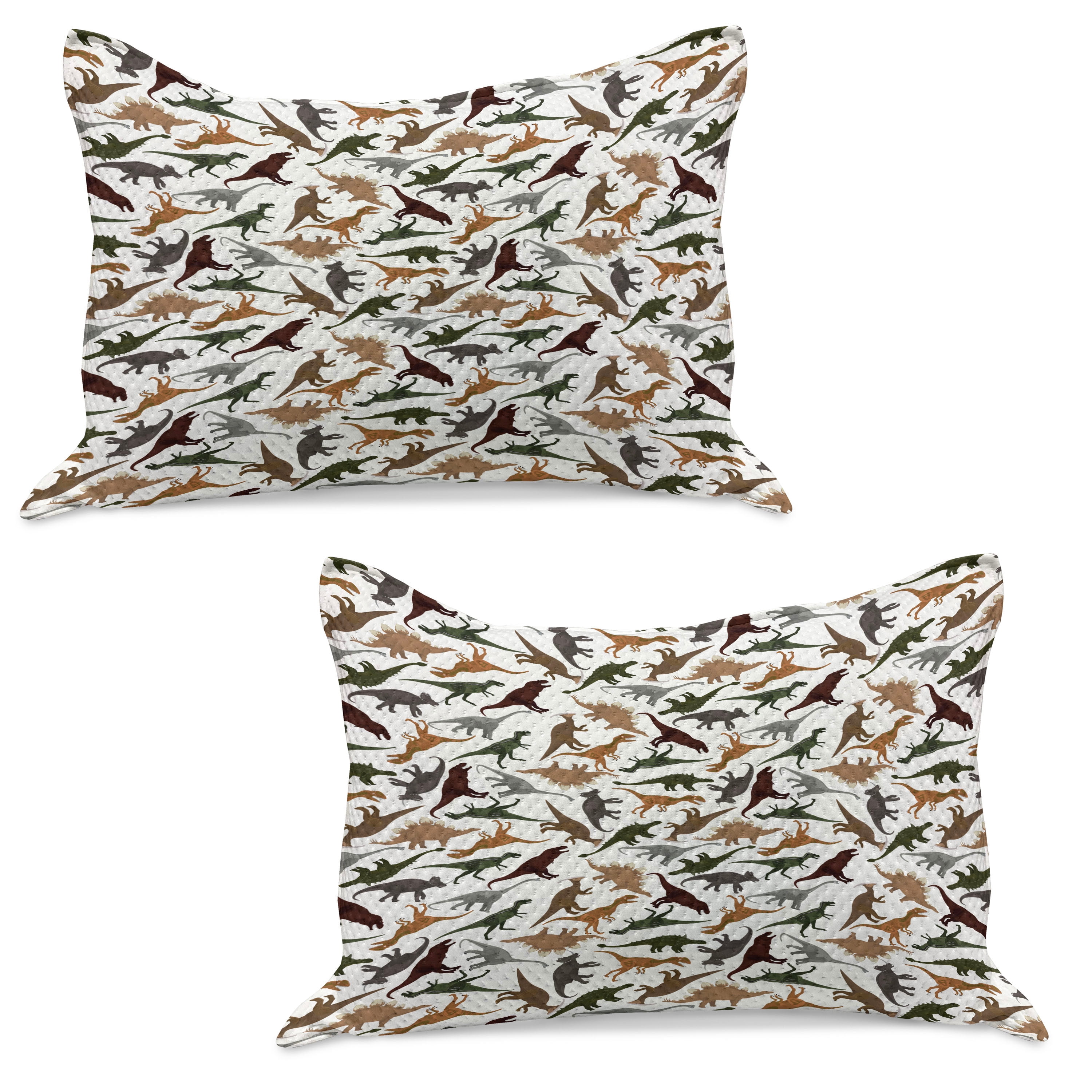 Jurassic Knitted Quilt Pillowcover Set of 2, Pattern Dinosaurs Enormous ...