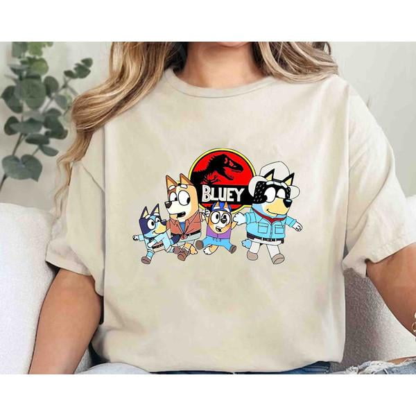 Jurassic Park Bluey Shirt, T-Rex Bluey Family Shirt, Size M, Tee Natural New - Walmart.com