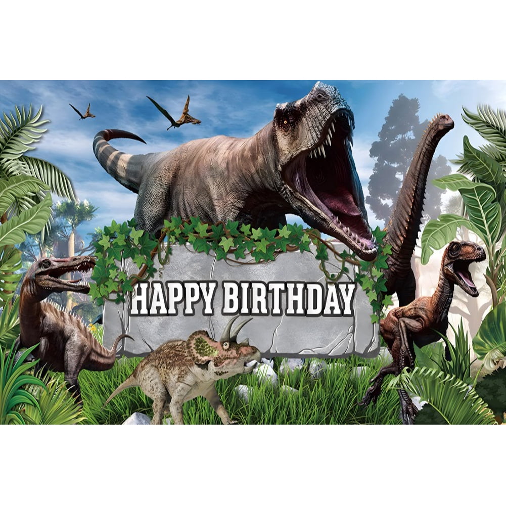 Jurassic Park Dinosaur Jungle Birthday Party Photography Background ...