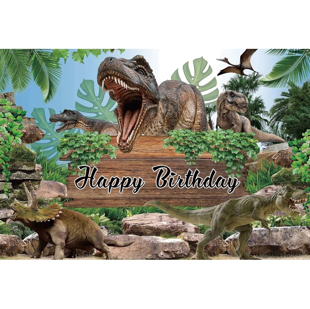 Jurassic Park Dinosaur Jungle Birthday Party Photography Background ...