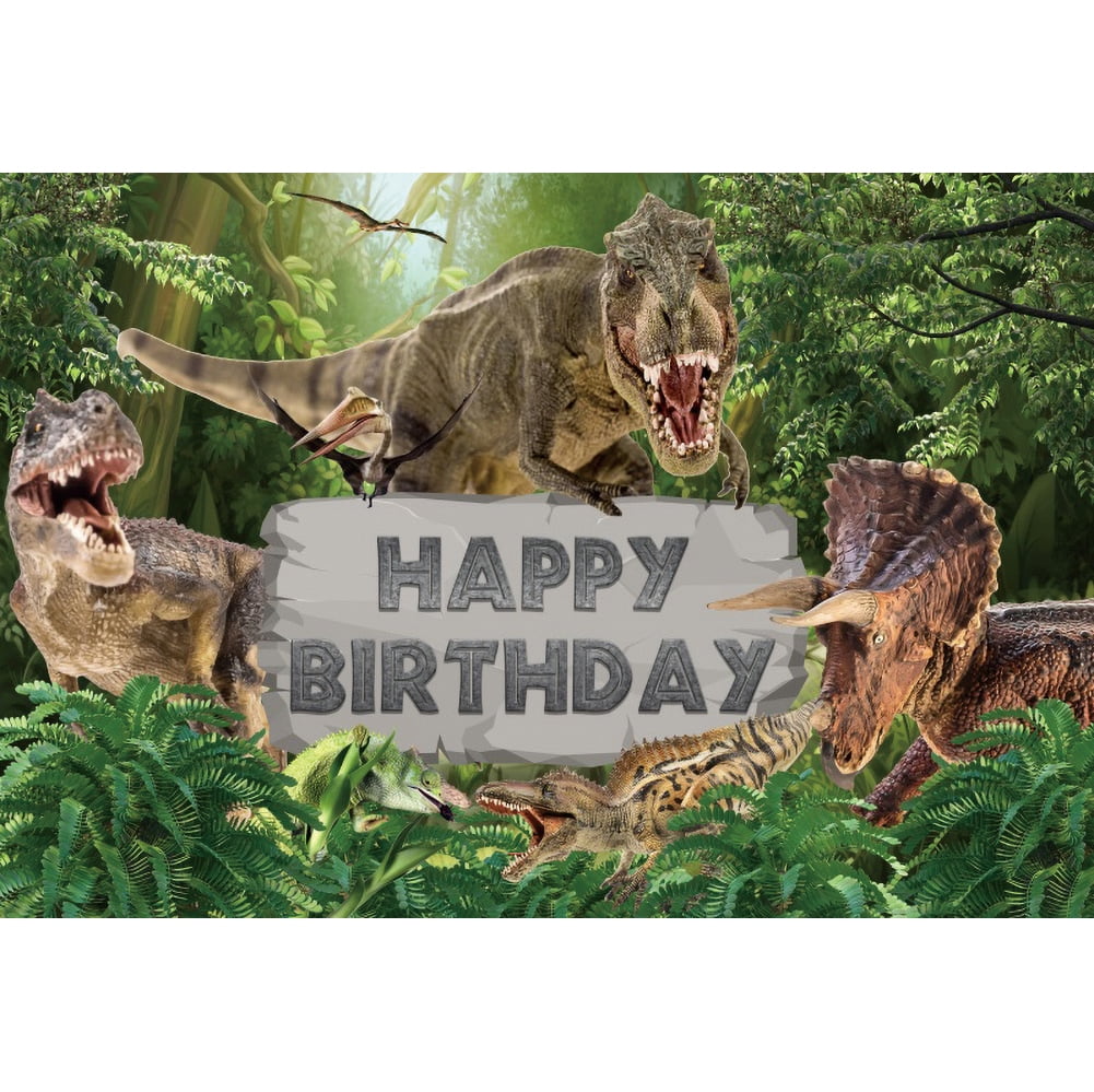 Jurassic Park Dinosaur Jungle Birthday Party Photography Background ...