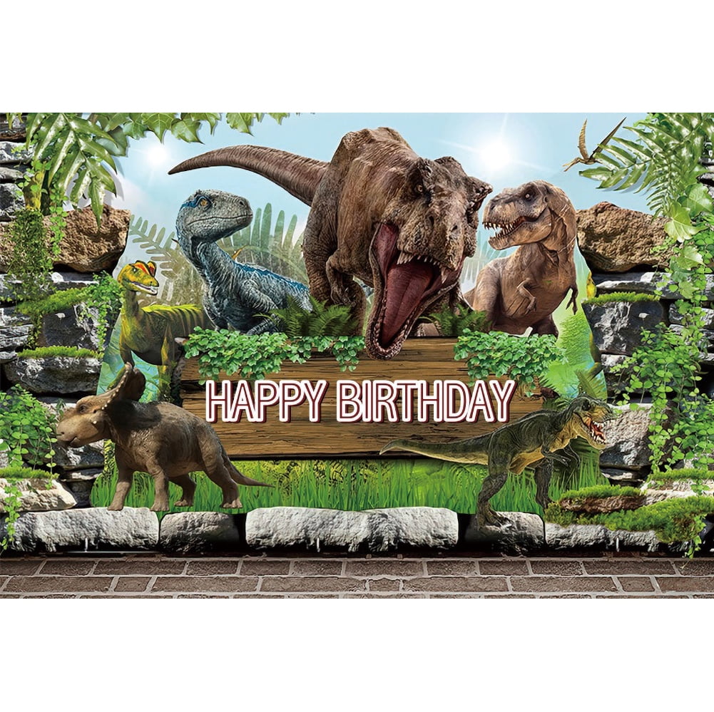 Jurassic Park Dinosaur Jungle Birthday Party Photography Background ...
