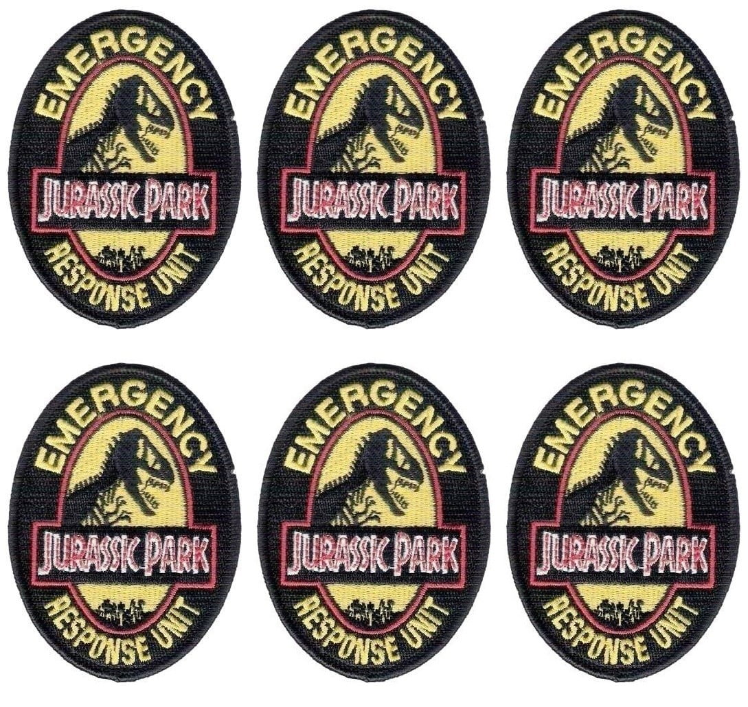 Jurassic Park Emergency Response Unit 3.5 Inch Tall Iron on Patch Set ...