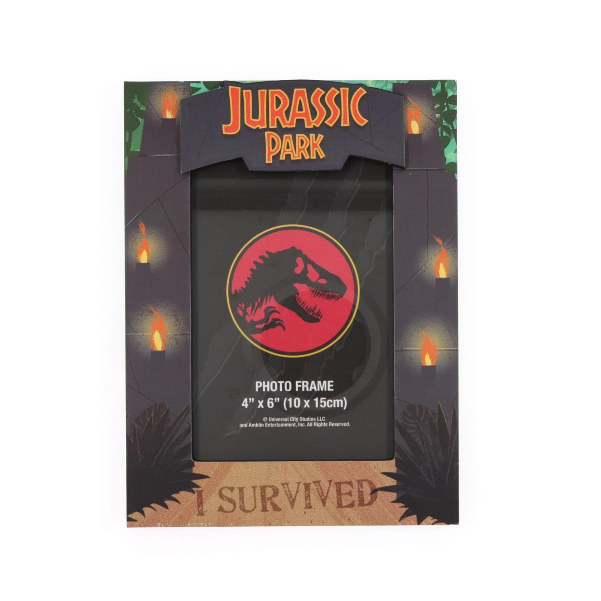 Jurassic Park 'I Survived' Die-Cut Photo Frame | Holds 4 x 6 Inch ...