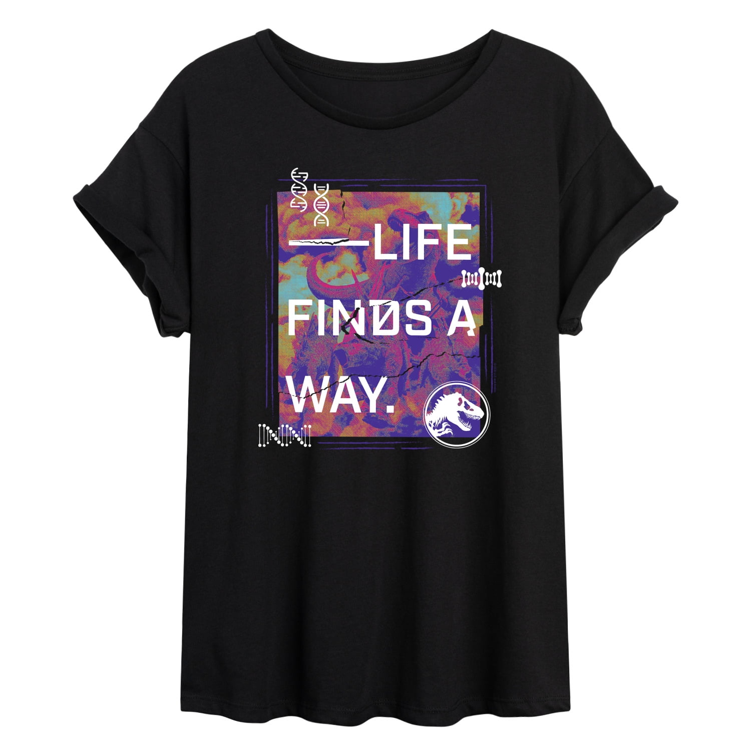 Jurassic Park - Life Finds A Way - Women's Oversized Graphic T-Shirt ...
