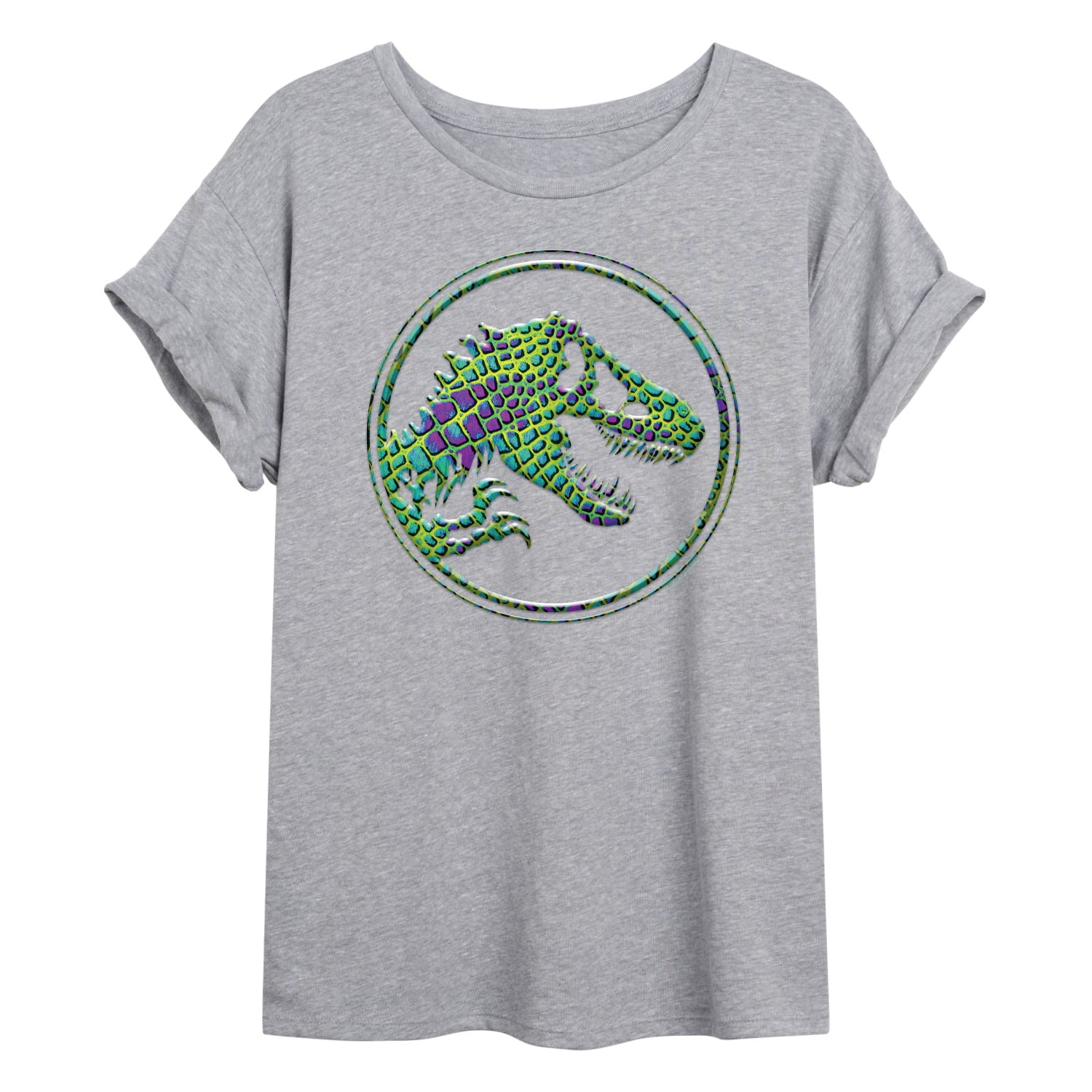 Jurassic Park - Reptile Texture Coin Logo - Women's Oversized Graphic T ...