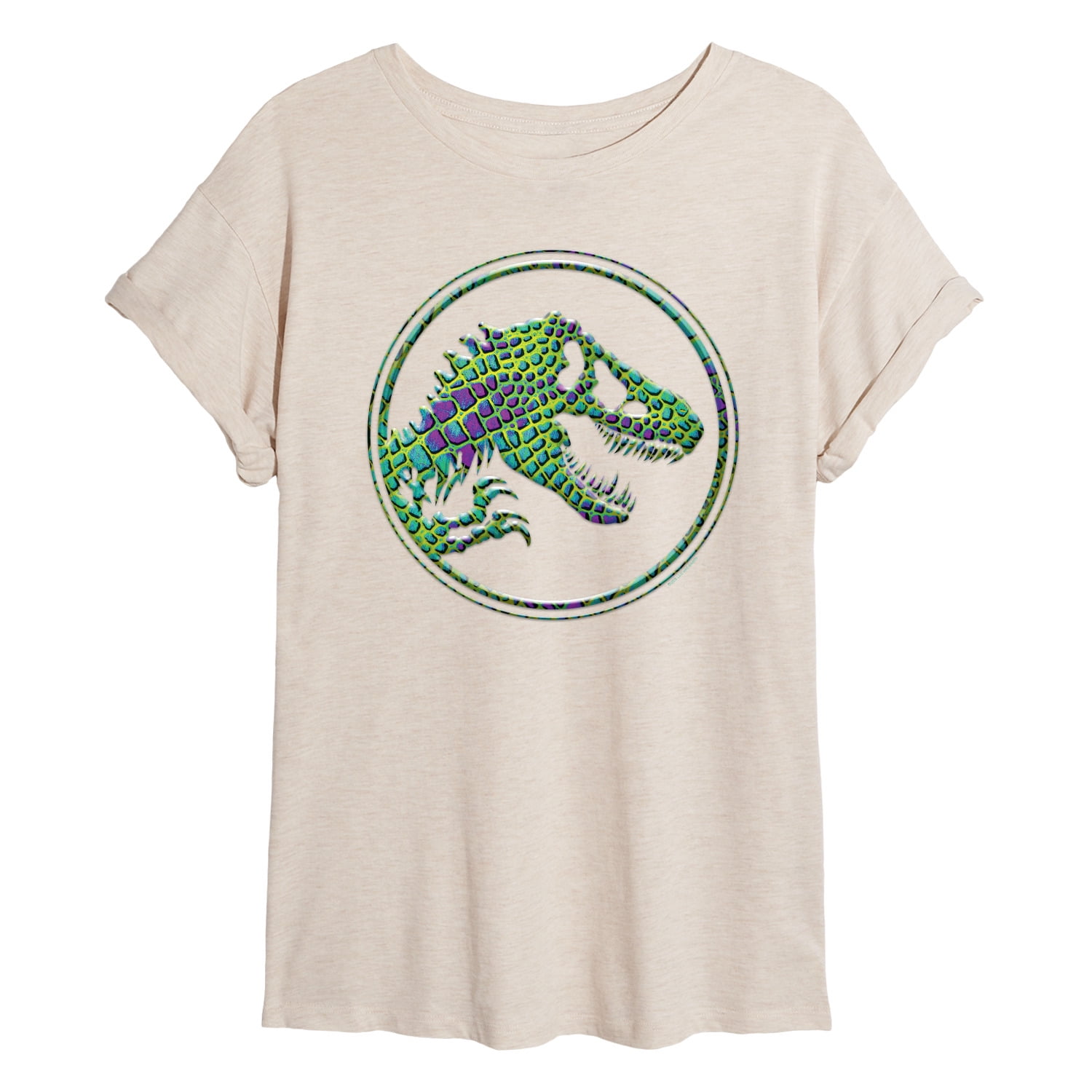 Jurassic Park - Reptile Texture Coin Logo - Women's Oversized Graphic T ...
