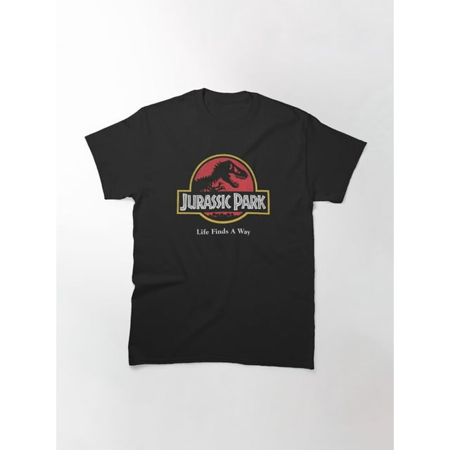 Jurassic Park Retro Red Life Finds A Way Classic Movie Logo Classic T