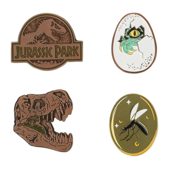 Jurassic Park Set of 4 Enamel Pins - Walmart.com