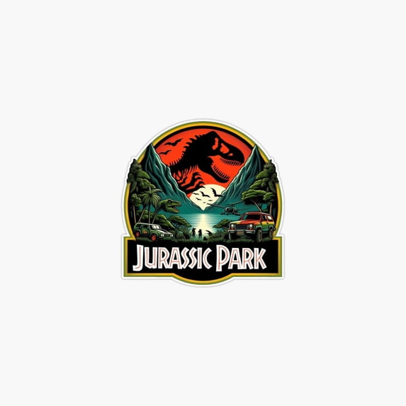 Jurassic Park Sticker, Phone Decal Water Bottle Stickers Car Decals ...