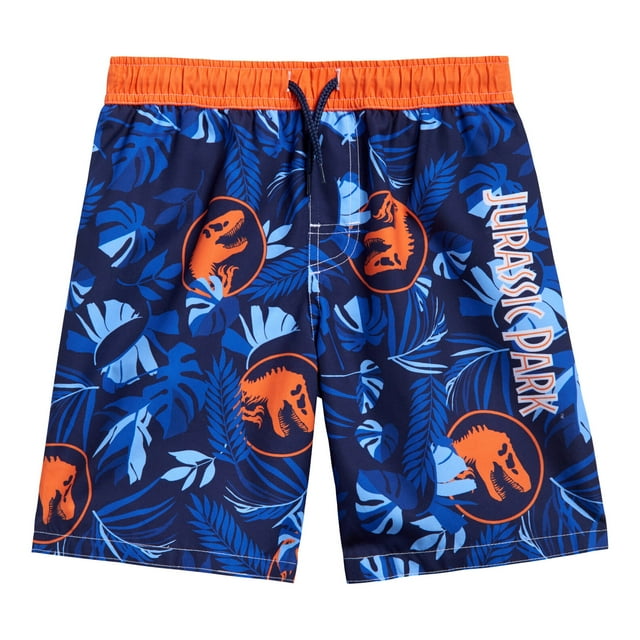 Jurassic Park T-Rex Dinosaur UPF 50+ Swim Trunks Bathing Suit Little ...