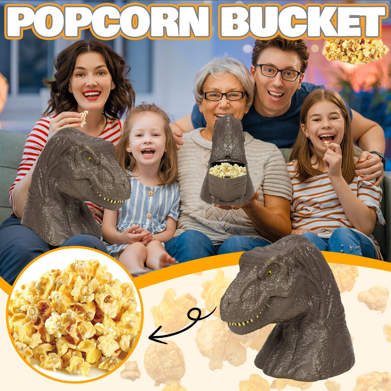 Jurassic Park T-Rex Popcorn Bucket - Dinosaur Head Snack Container ...