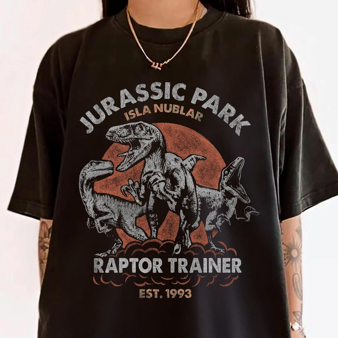 Jurassic Park T-Shirt, Raptor Trainer Tee, Isla Nublar Dinosaur , 90s ...