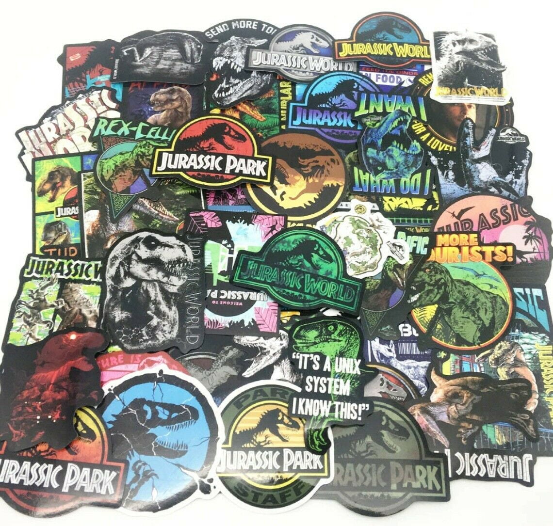 Jurassic Park Themed Set of 50 Assorted Stickers Decal Set - Walmart.com