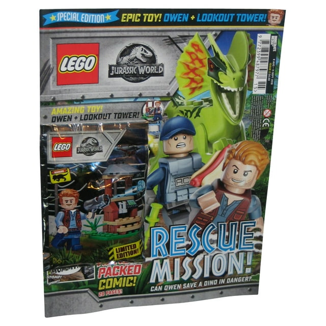 Jurassic Park World LEGO Rescue Mission Magazine Book Issue 2 w/ Owen ...