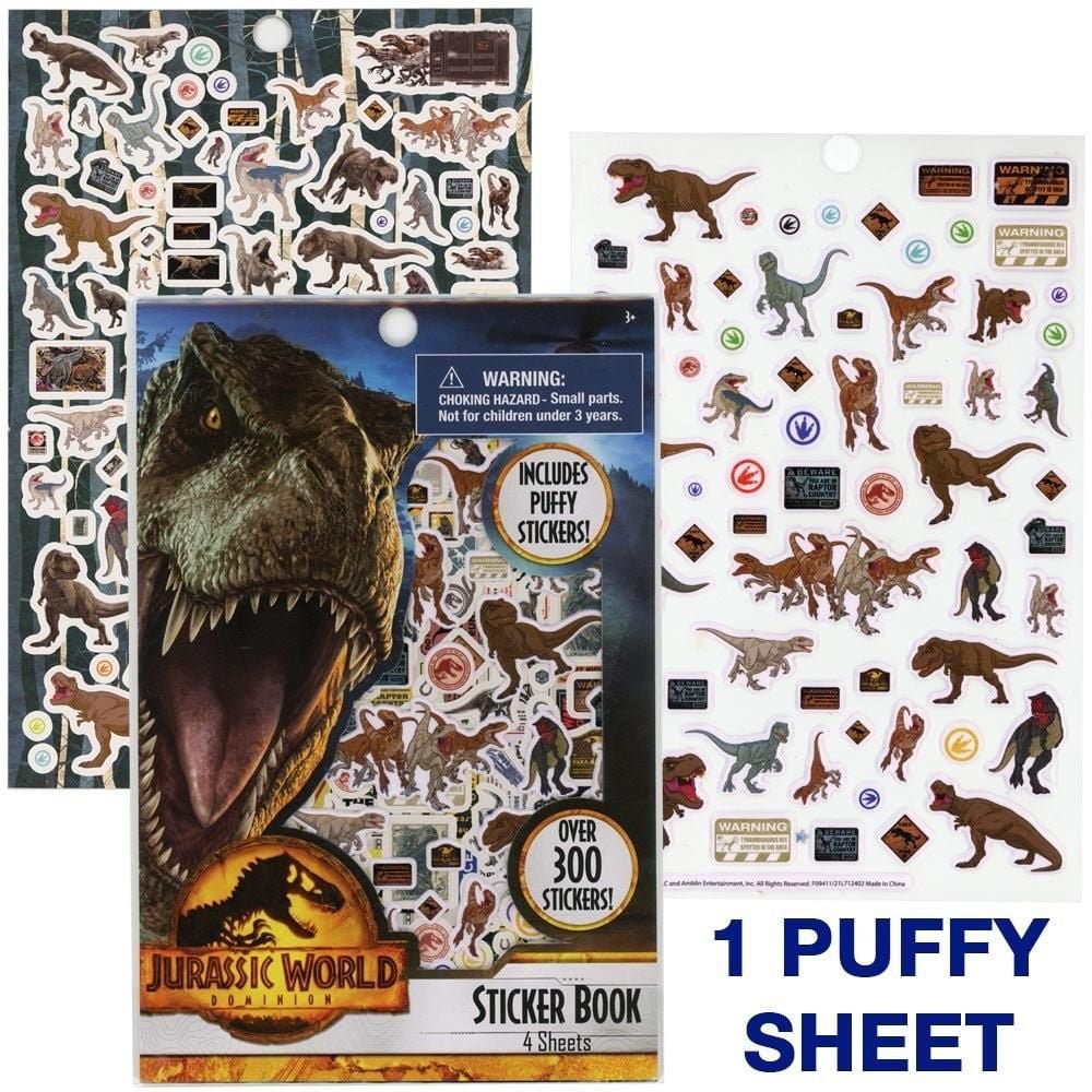 Jurassic World 4 Sheet Sticker Book with Puffy Stickers, 300+ Stickers ...