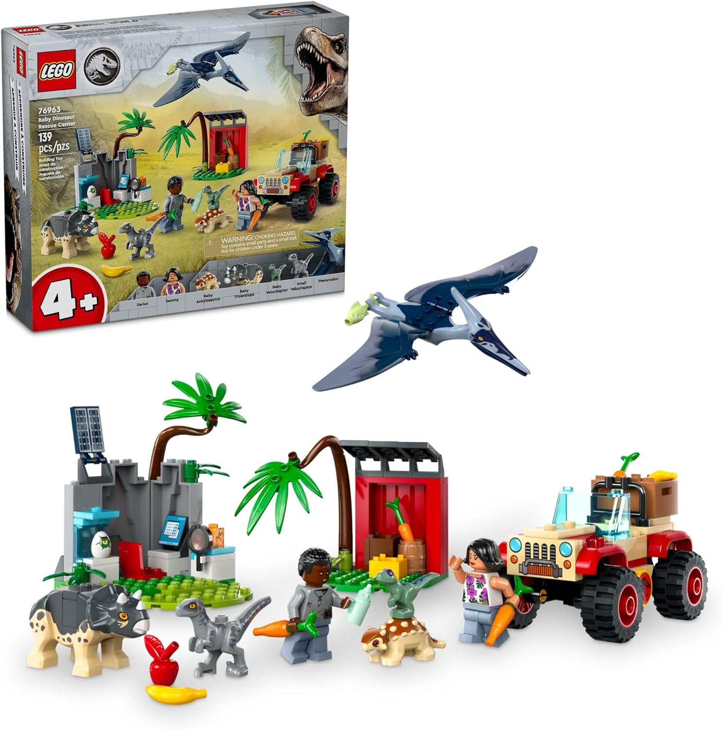 Jurassic World Baby Dinosaur Rescue Center, Building Set for Kids with ...