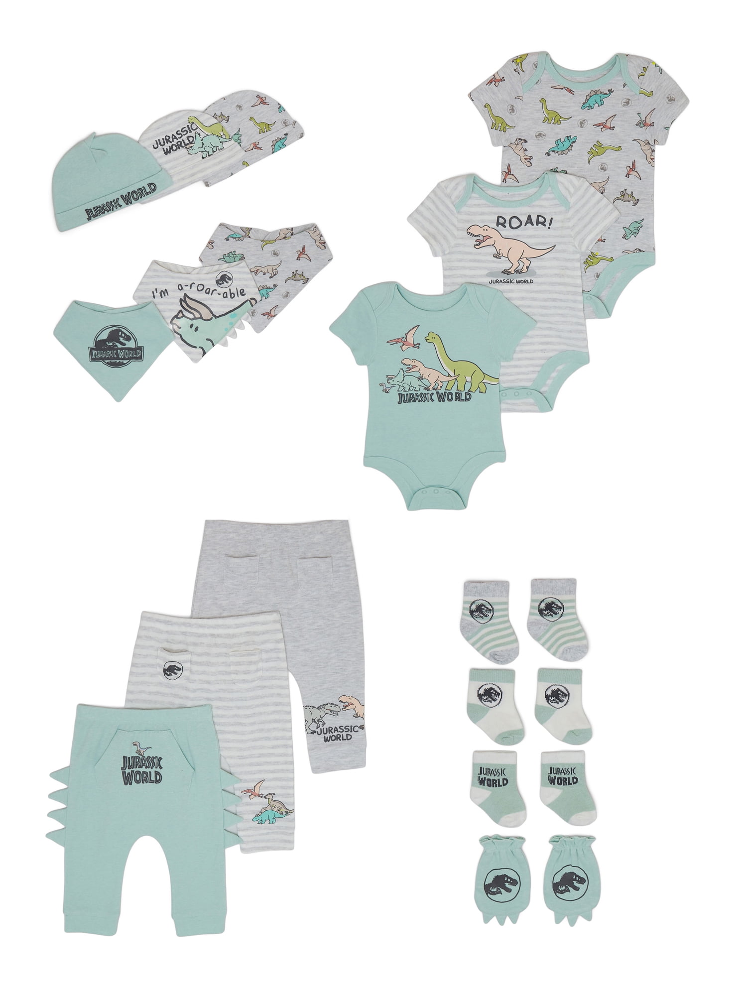 Jurassic World Baby Gift Set Bundle, 16-Piece, Sizes Newborn-3/6 Months ...