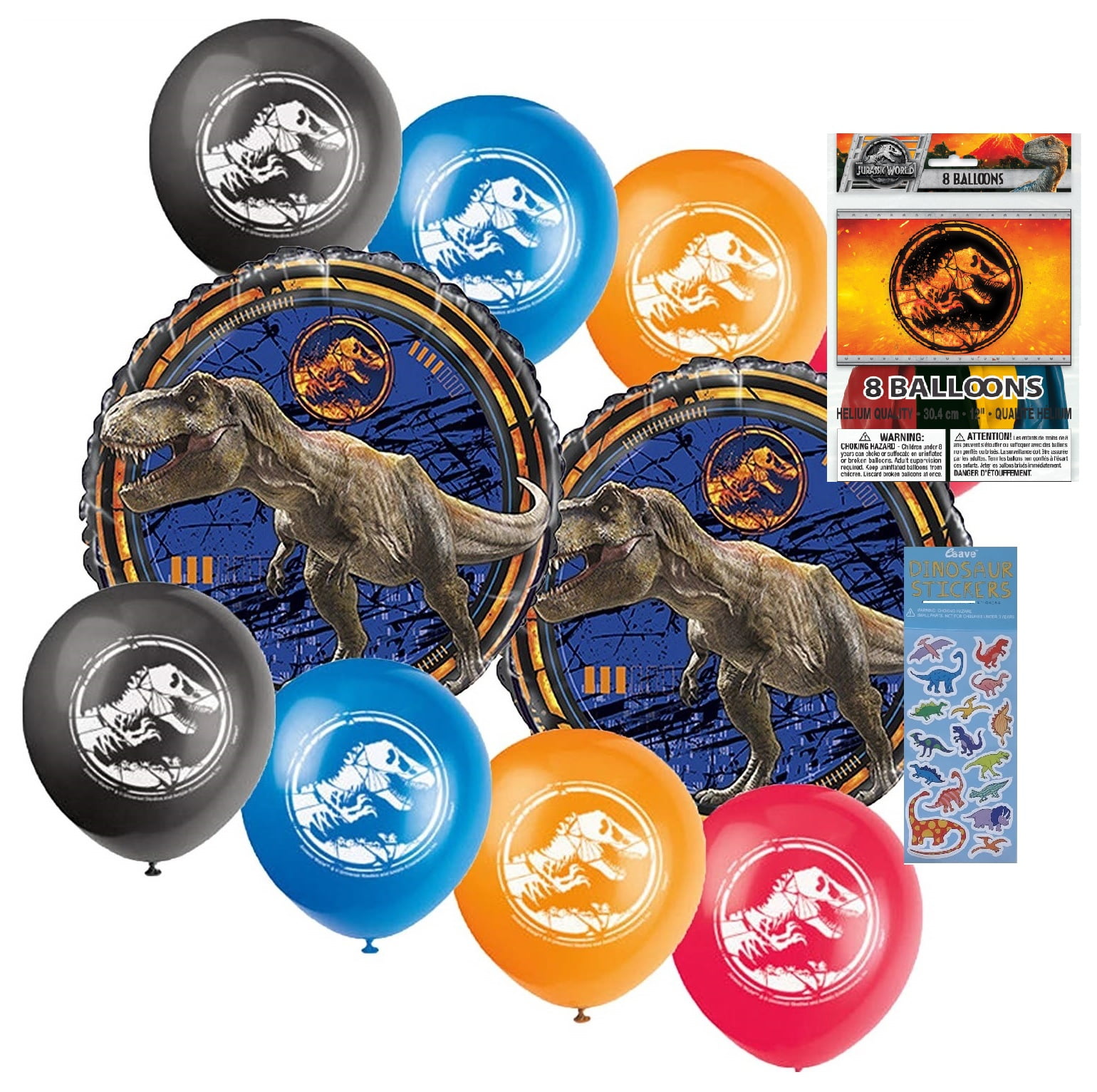 Jurassic World Birthday Party Supplies Decoration Bundle Pack Includes 2 Mylar Foil Balloons 18 ...