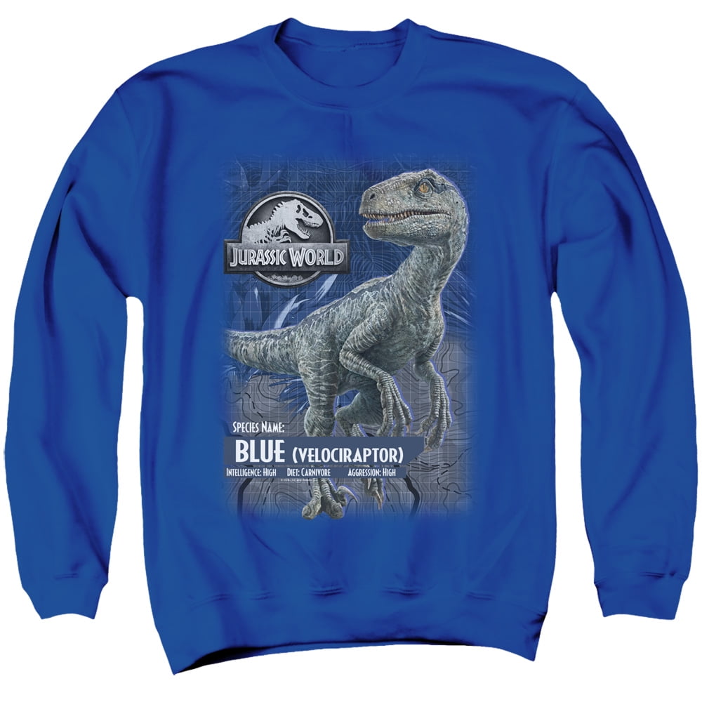 Jurassic World Blue Velociraptor Unisex Adult Crewneck Sweatshirt,Blue ...