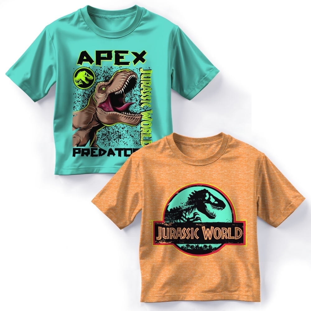 Jurassic World Boys 2-Pack Short Sleeve Crewneck Graphic T-Shirt Bundle ...