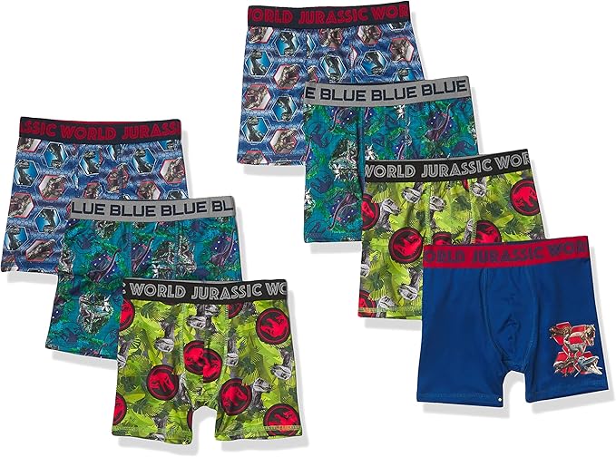 Jurassic World Boys' Boxer Briefs Multipacks with T-rex, Raptor and ...