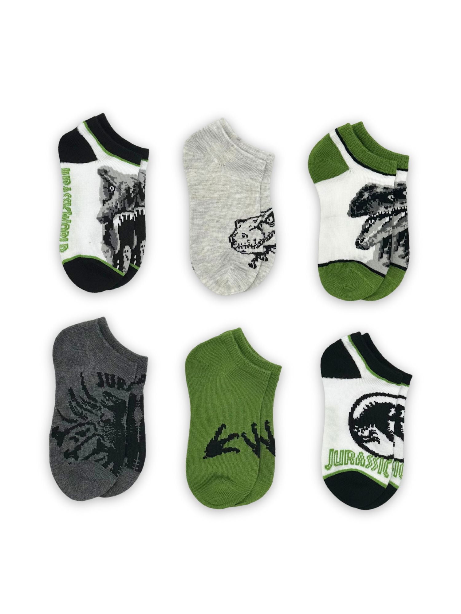 Jurassic World, Boys No-Show Socks, 6-Pack, Sizes S-L - Walmart.com