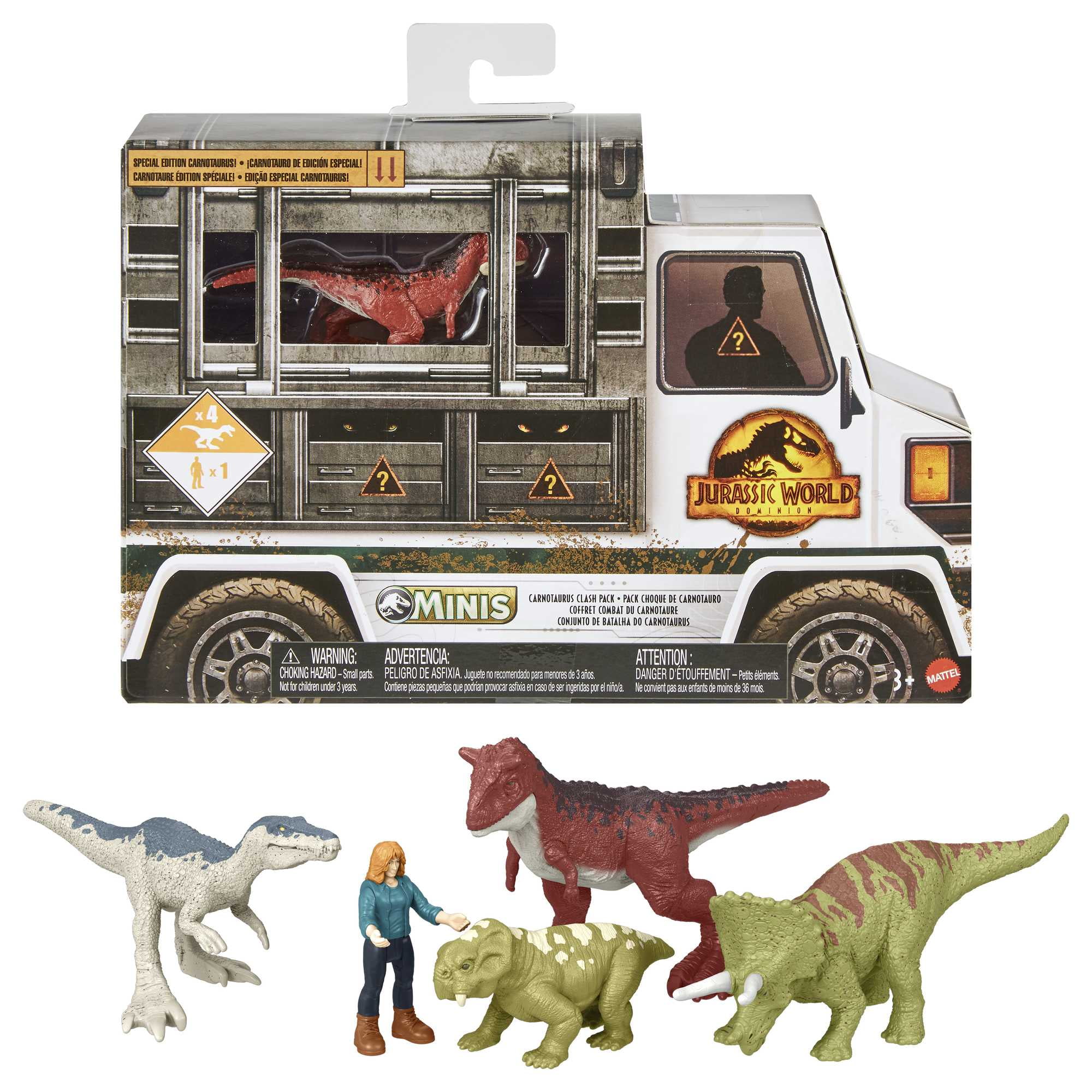 Jurassic World: Dominion Mini Dino World Figures, Pack of 5 Dinosaur ...