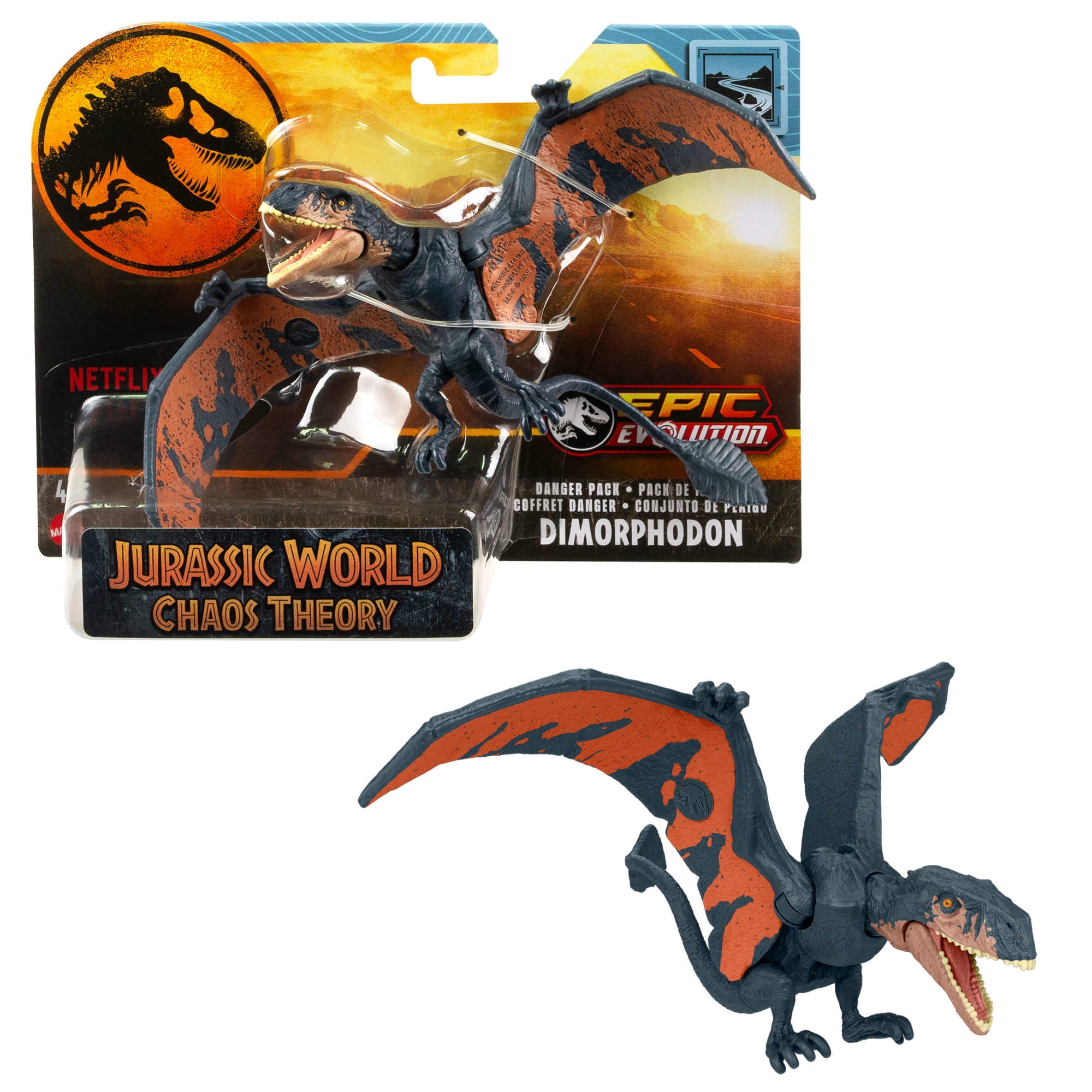 Jurassic World Danger Pack Dimorphodon Action Figure Toy, Posable with ...
