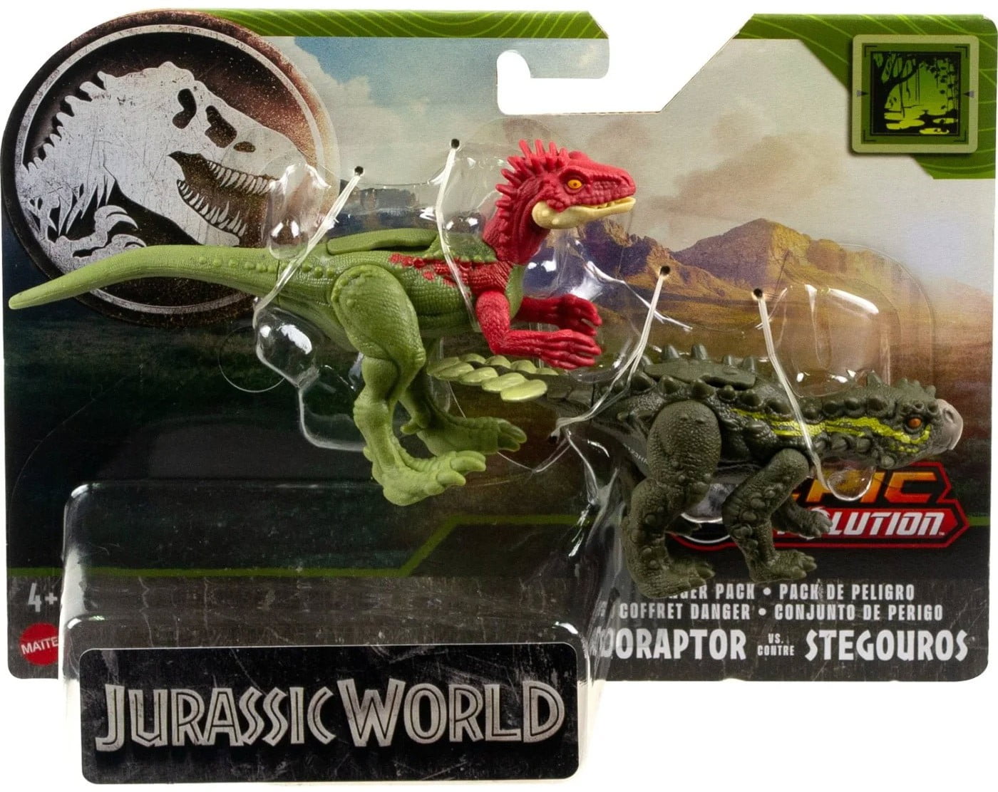 Jurassic World Danger Pack Eoraptor & Stegouros Action Figure 2-Pack ...