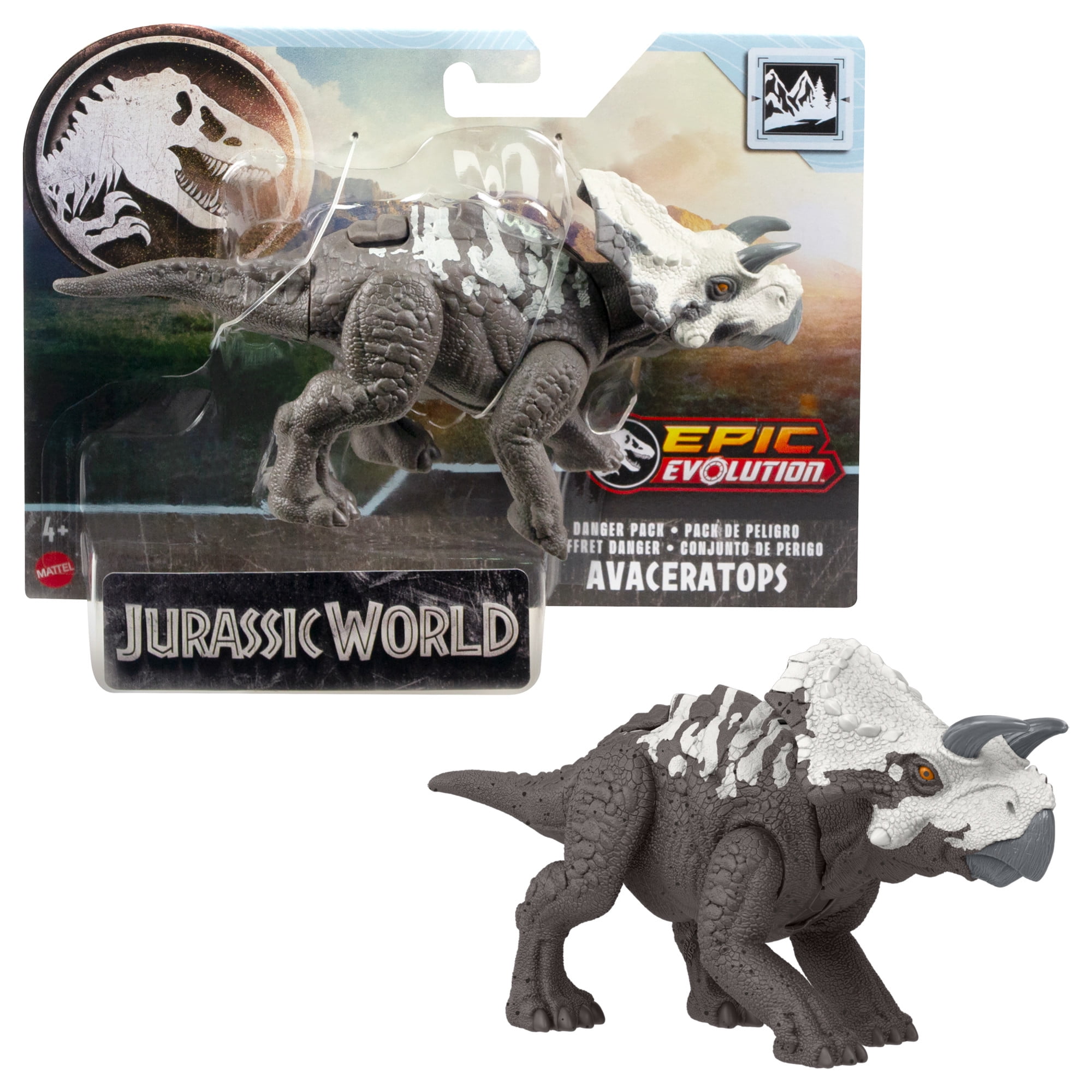 Jurassic World Avaceratops Dinosaur Action Figure Toy, Danger Pack ...