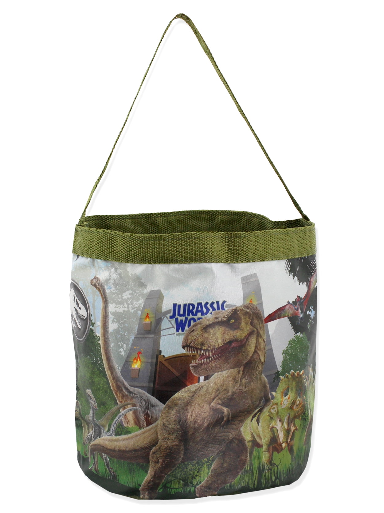 Jurassic World Dinosaurs Collapsible Basket Bucket Toy Storage Tote Bag ...